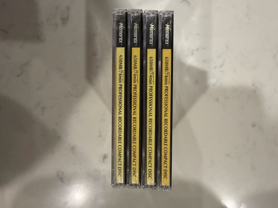 4x Memorex CD-R 650MB 74min Professional Recordable Compact Disc, Gold ...