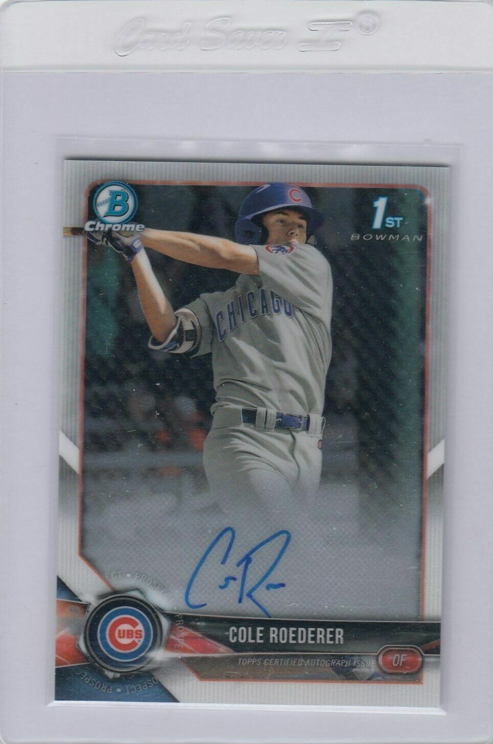 2018 1ST BOWMAN DRAFT CHROME COLE ROEDERER CUBS ROOKIE ON CARD AUTO RC ...
