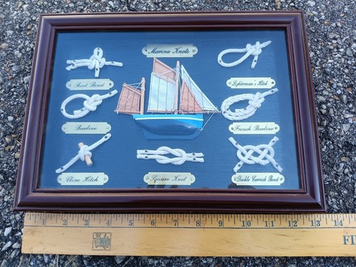 Vintage Sailor's Nautical Knots Anchors Shadow Box Framed | eBay