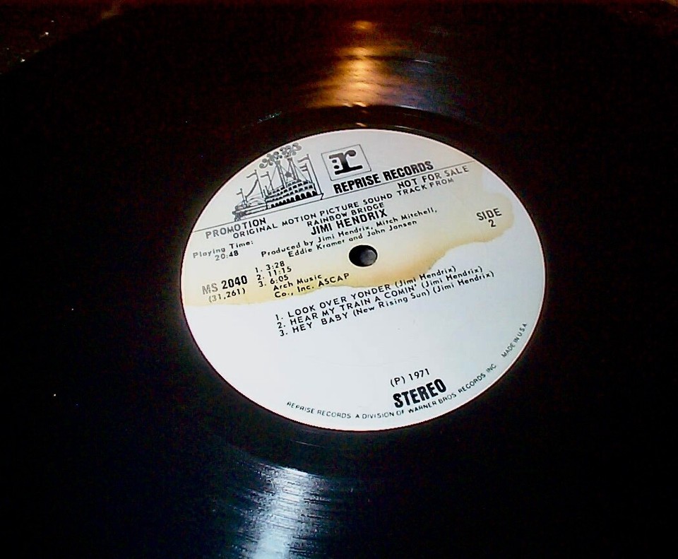 WHITE PROMO* Soundtrack JIMI HENDRIX Rainbow Bridge WARNER BROS Dolly ...