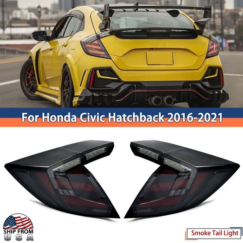 1 Pair LED Tail Lights For 2016-2021 Honda Civic Hatchback Type R Rear ...
