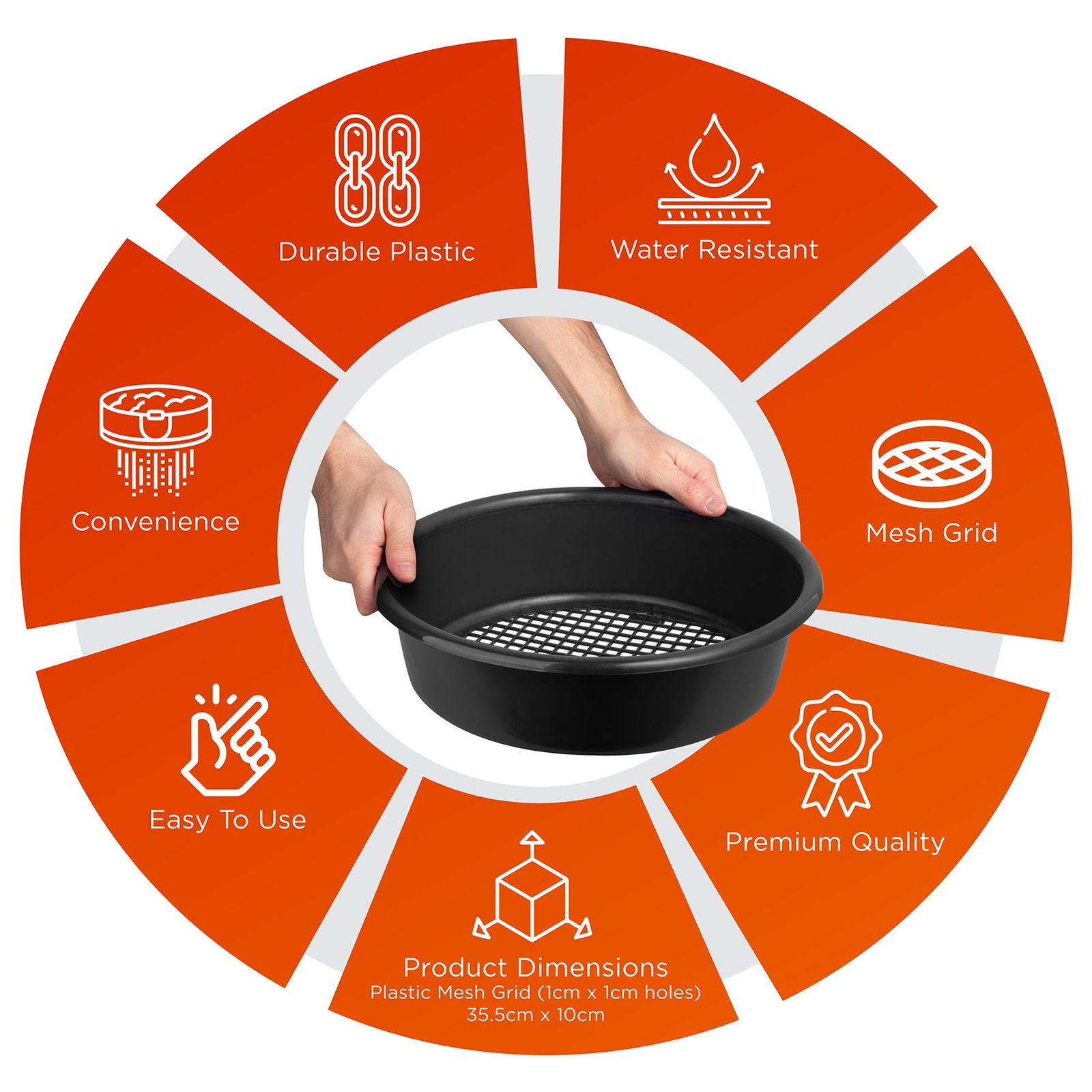 Large Plastic Round Garden Sieve Riddle Riddler Soil Sifter Mesh ...