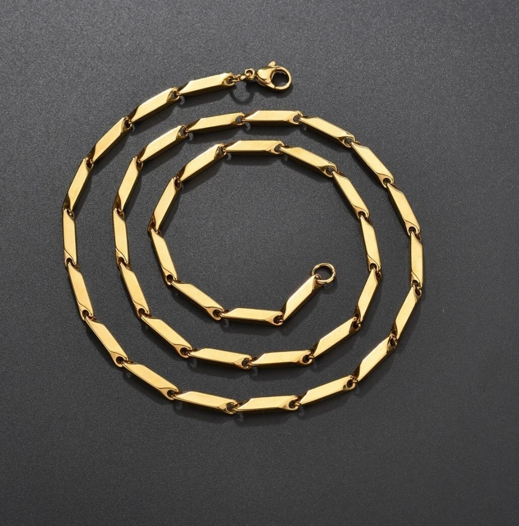 Gold Stainless Steel 60 cm (23.6 in) 2 mm Rhombus Chain with lobster ...