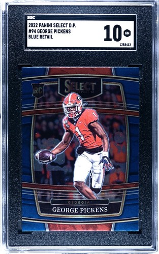 2022 Panini Select Draft #94 George Pickens BLUE RETAIL SGC 10 GEM MINT ...