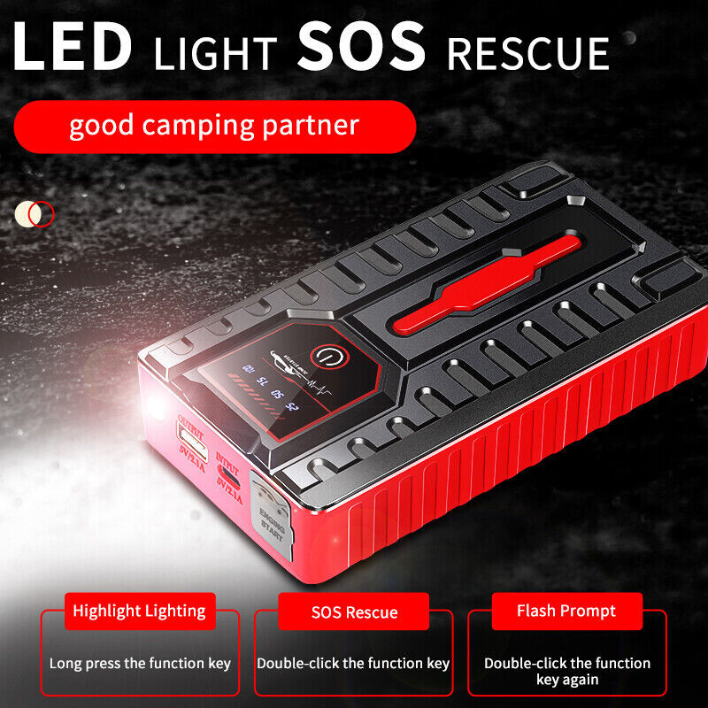 99800 mAh Car Jump Starter Portable Booster Pack Battery Charger Power ...