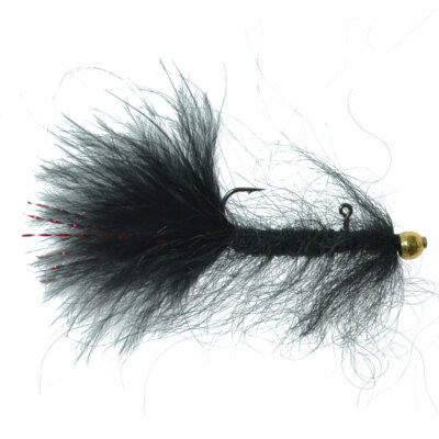 Black Balanced Leech Size 8 - Bead Head Jig Lake Streamer Wet Fly | eBay