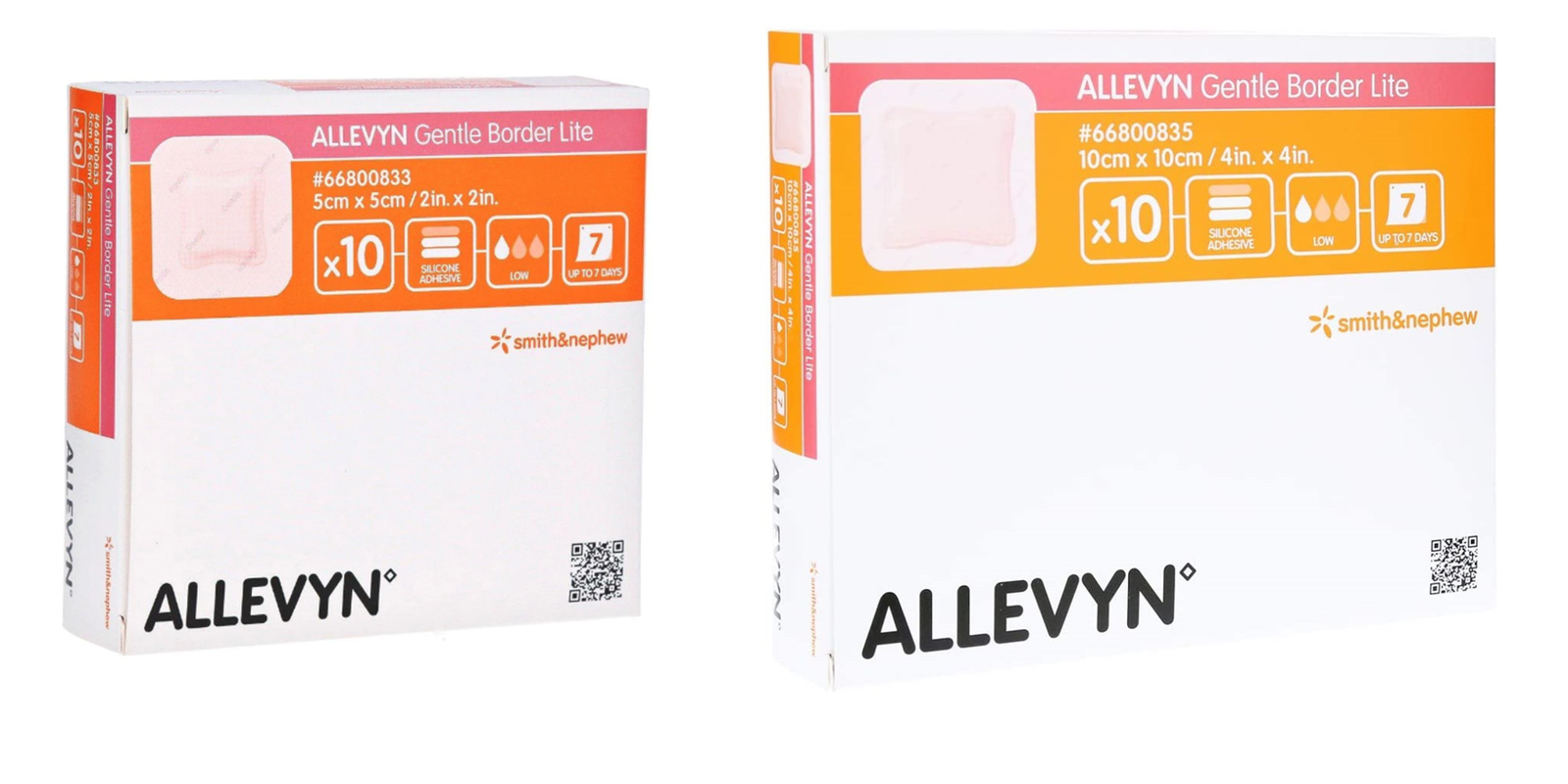 Allevyn Gentle Border Lite Dressings Pack of 10 Various Sizes Foam ...