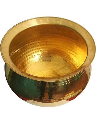 Brass Handi for Cooking Food (10 Litre Water Capacity) Big Size Brass ...