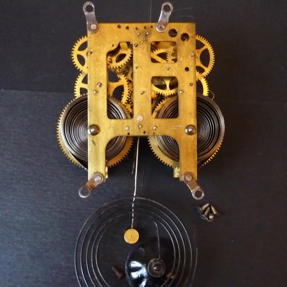 Gilbert Brass Movement Kitchen Clock 8 day Time & Strike, Runs ...