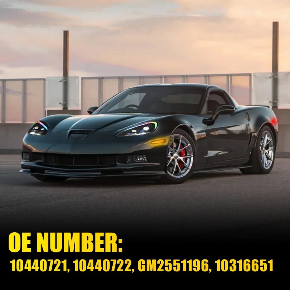For 2005-2013 Chevy Corvette C6 Amber Red LED Front & Rear Side Marker ...