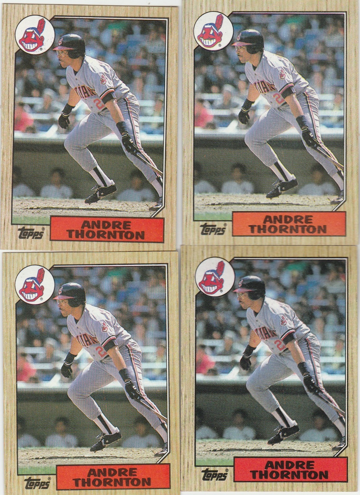 FREE SHIPPING-MINT-1987 Topps Cleveland Indians #780 Andre Thornton-4 ...