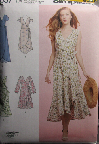 Simplicity Pattern 8637 Size 16 - 24 Misses Wrap Dress 4 Variations ...