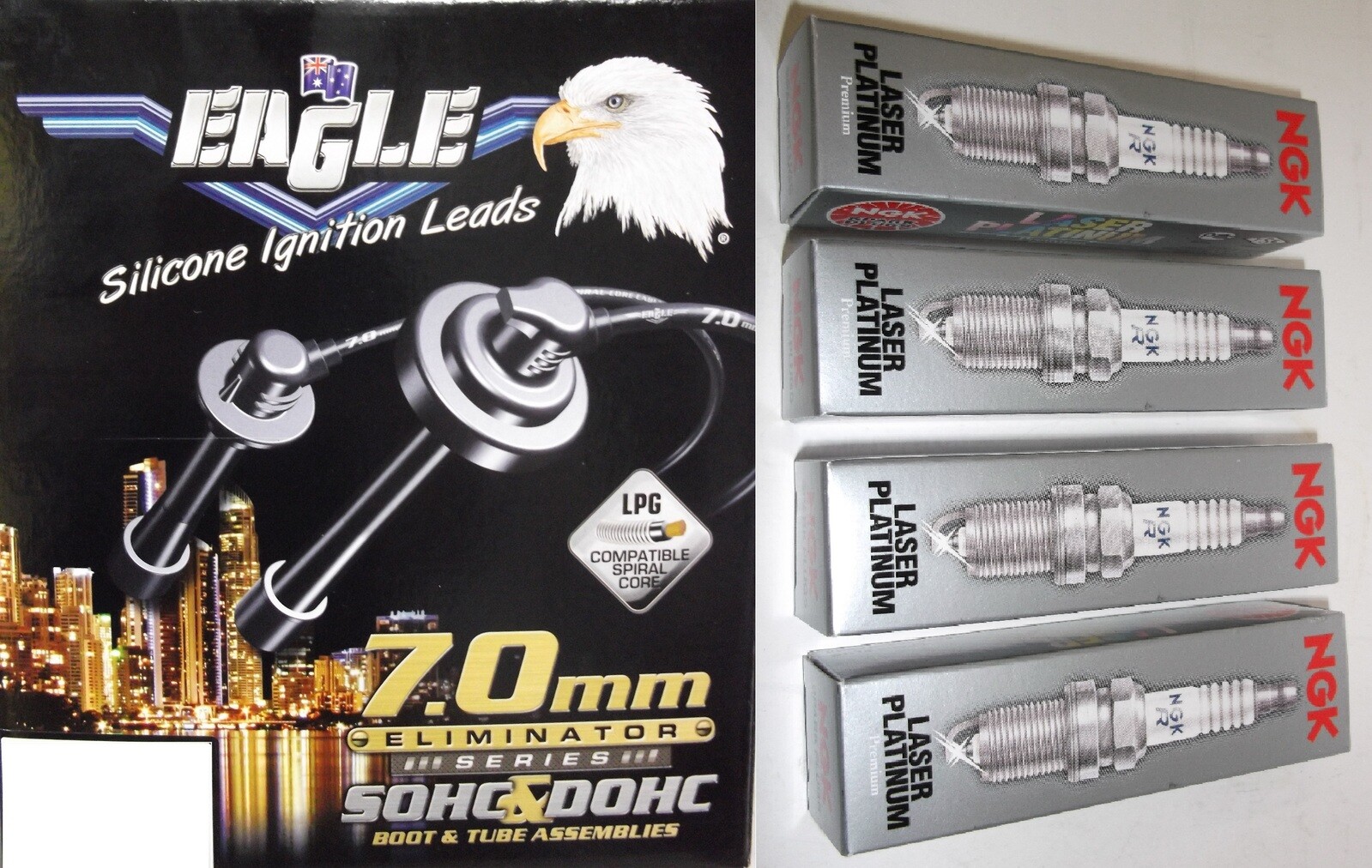 Eagle 7mm Ignition Leads & 4 Ngk Platinum Spark Plugs E74800-PFR5B-11 ...