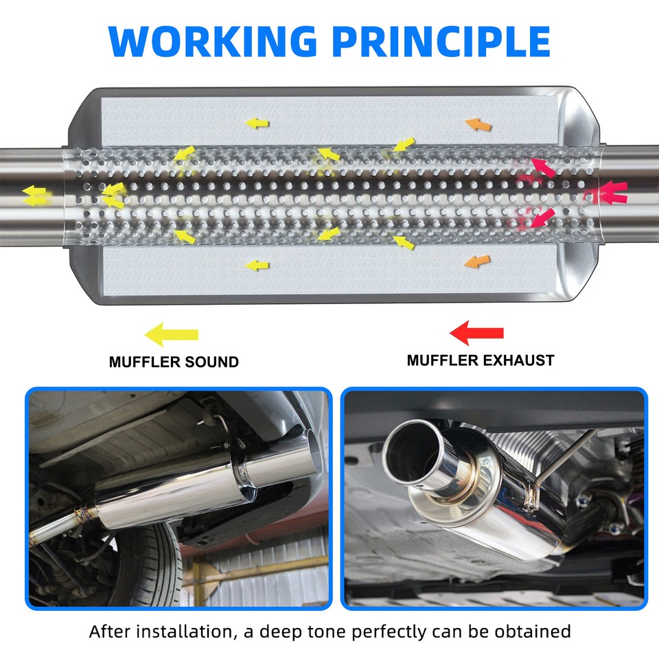 For Mercedes Benz C300 C350 C63 Pair 2.5" Inlet/Outlet Exhaust ...