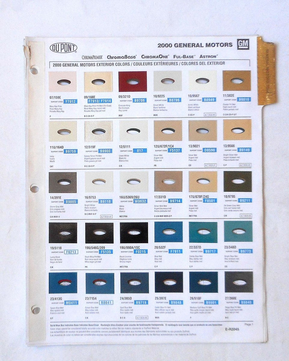 2000 Corvette Color Chart 2000 Chevrolet Impala Specs, Dimensions
