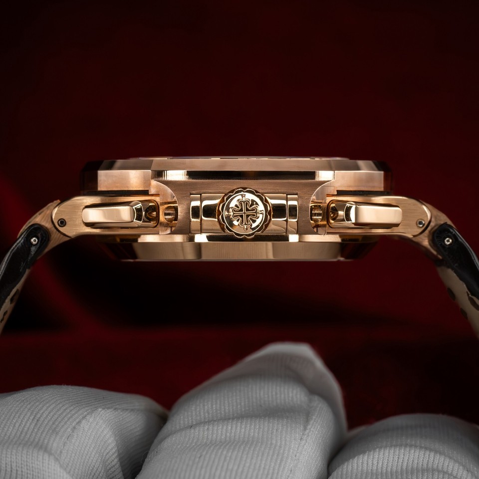 Patek Philippe Nautilus Rose Gold Brown Dial Ruby 5980/12R Rare ...