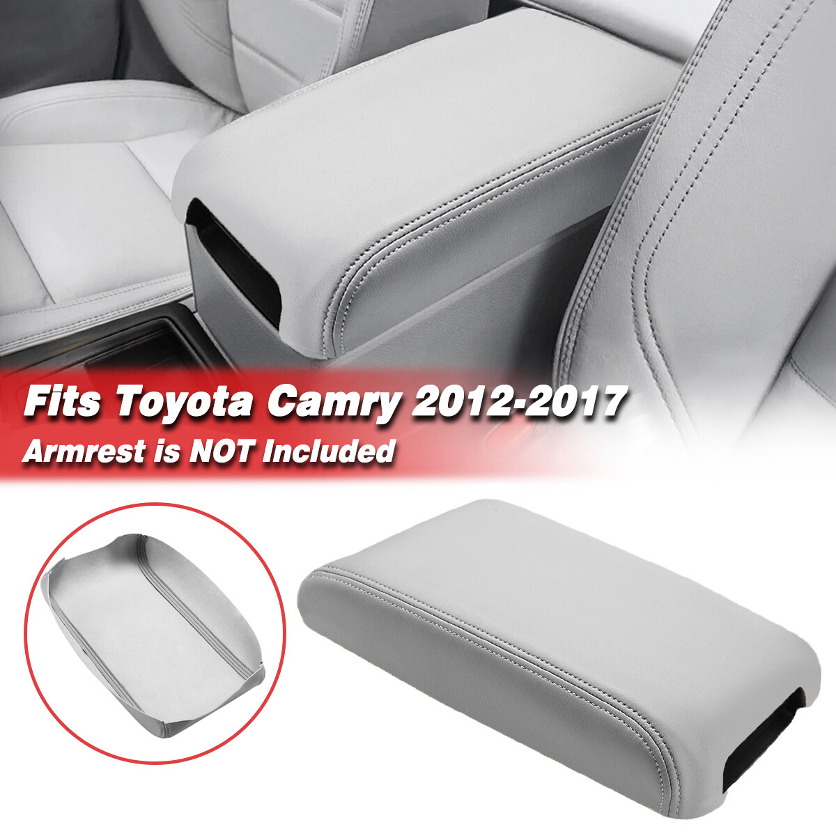 Fits 2012-2017 Toyota Camry Center Console Lid Armrest Leather Cover ...