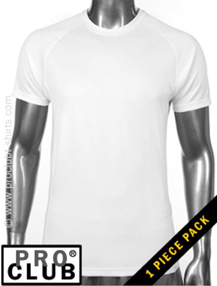 New Pro Club Men's 100% Polyester DryPro Gym Sports Quality Plain T ...