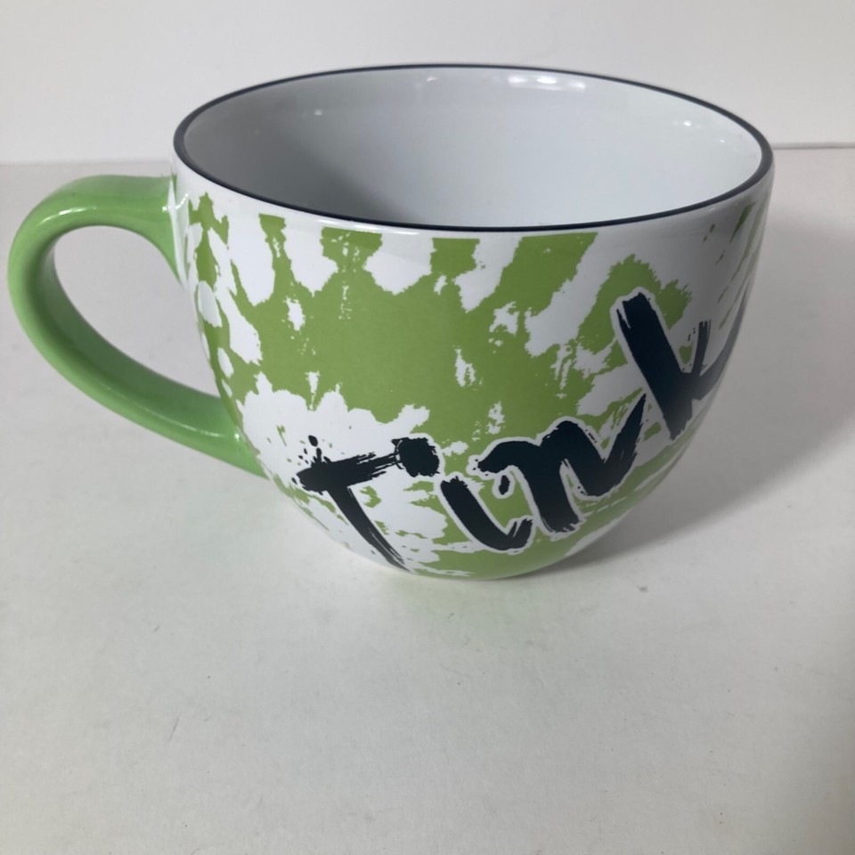 Disney Tink Tinkerbell Coffee Mug White Green 3 x 4" | eBay UK