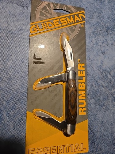 Guidesman Rumbler 420 Stainless Steel Folding 3 Blade Knife Wood Handle ...