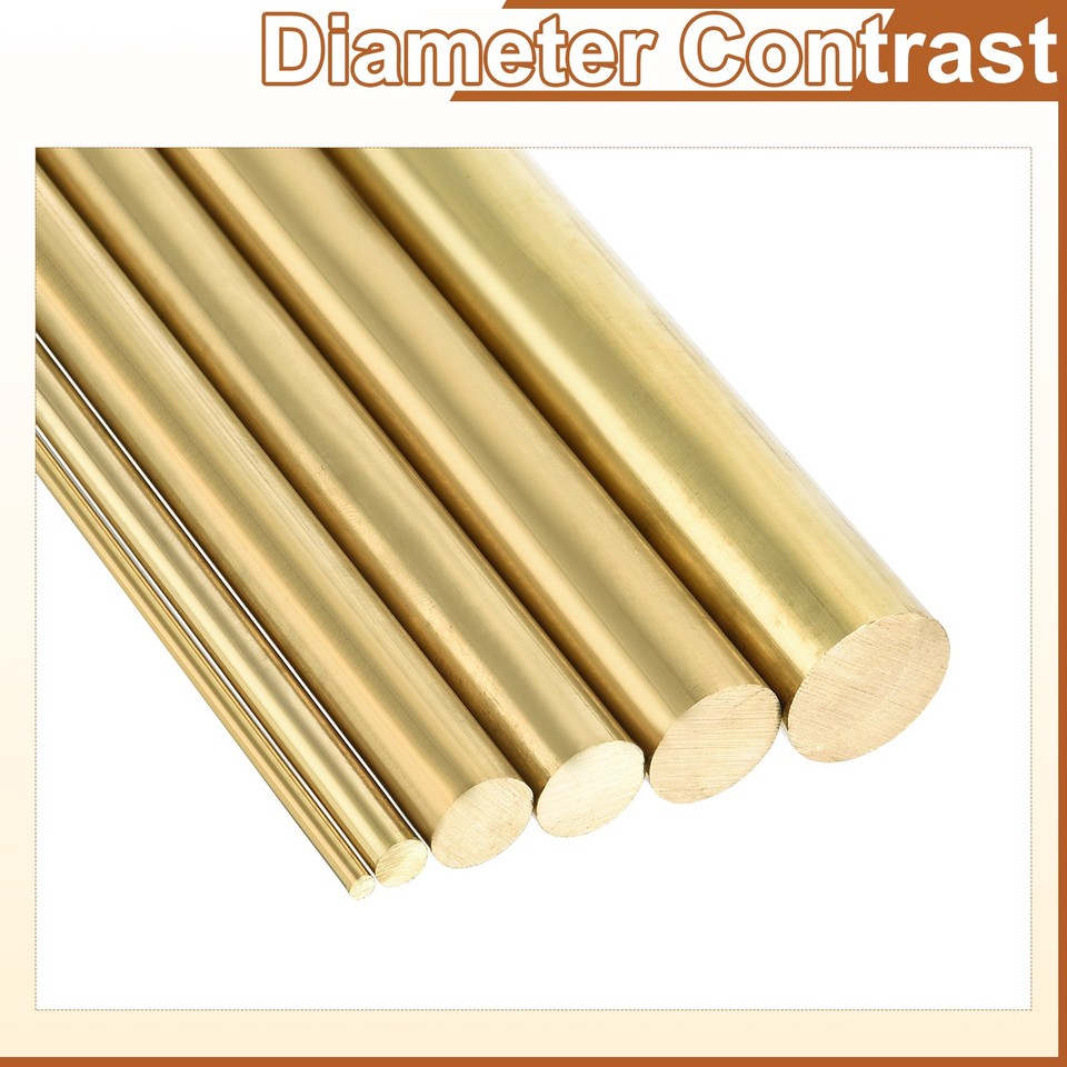 8 Pcs Brass Solid Round Rod, 2.5mm x 356mm H62 Brass Lathe Bar Stock ...