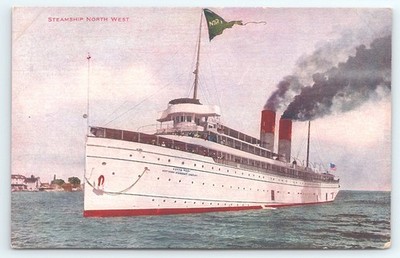Postcard Steamship SS North West Northern Steamship Company Great Lakes ...