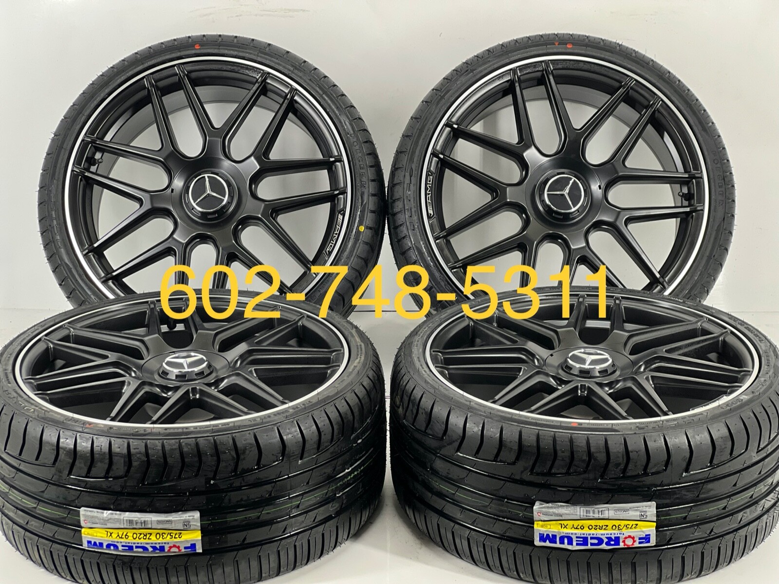 20" Inch BLACK RIMS/TIRES Mercedes Benz AMG SILVERLINE 5X112 S E C SL ...