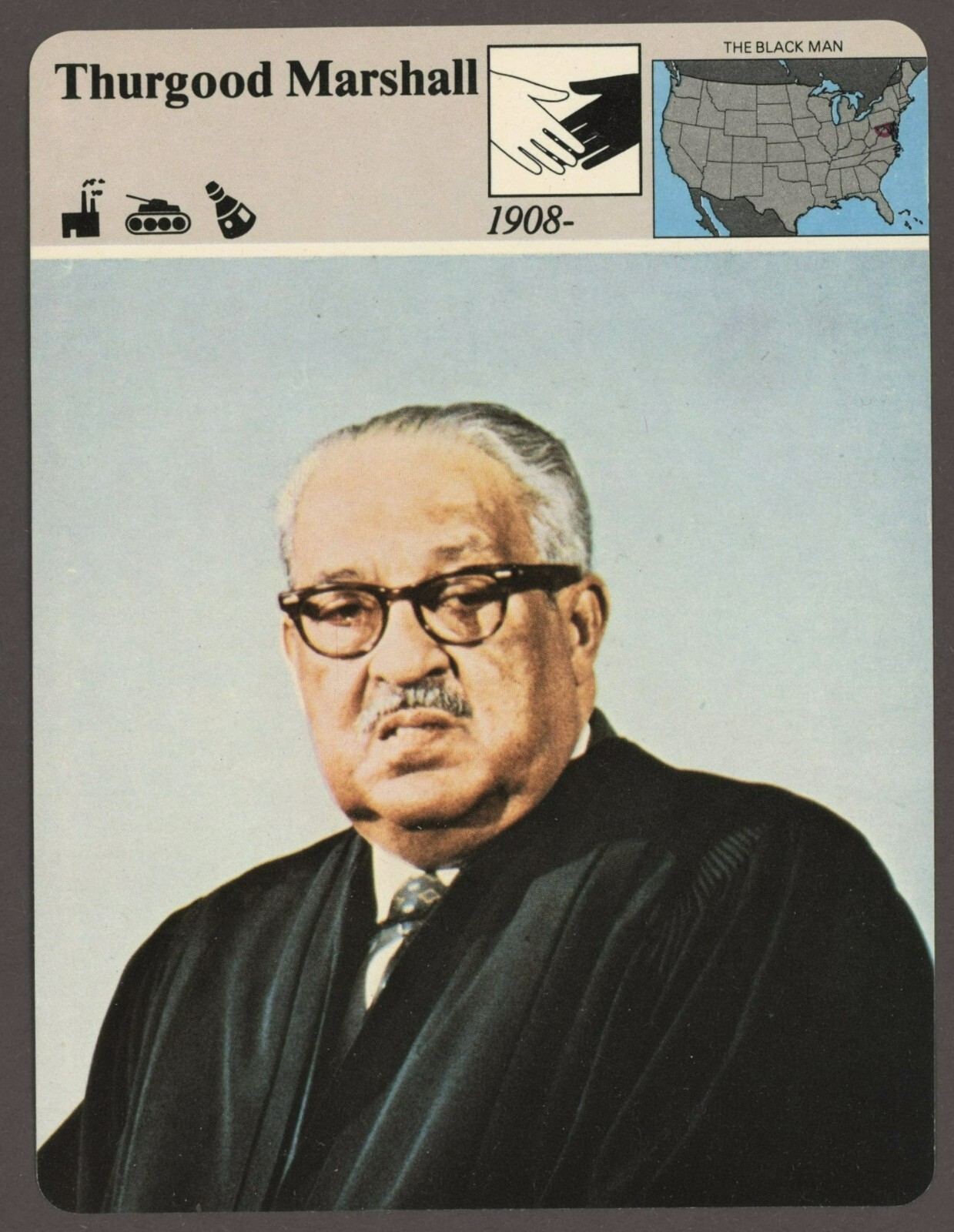 Thurgood Marshall Story of America African American History Card | eBay