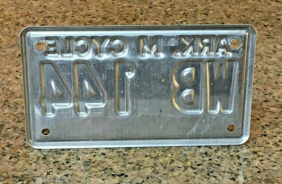 Arkansas Motorcycle License Plate Tag # WB 144 Red / White Expired 3 ...