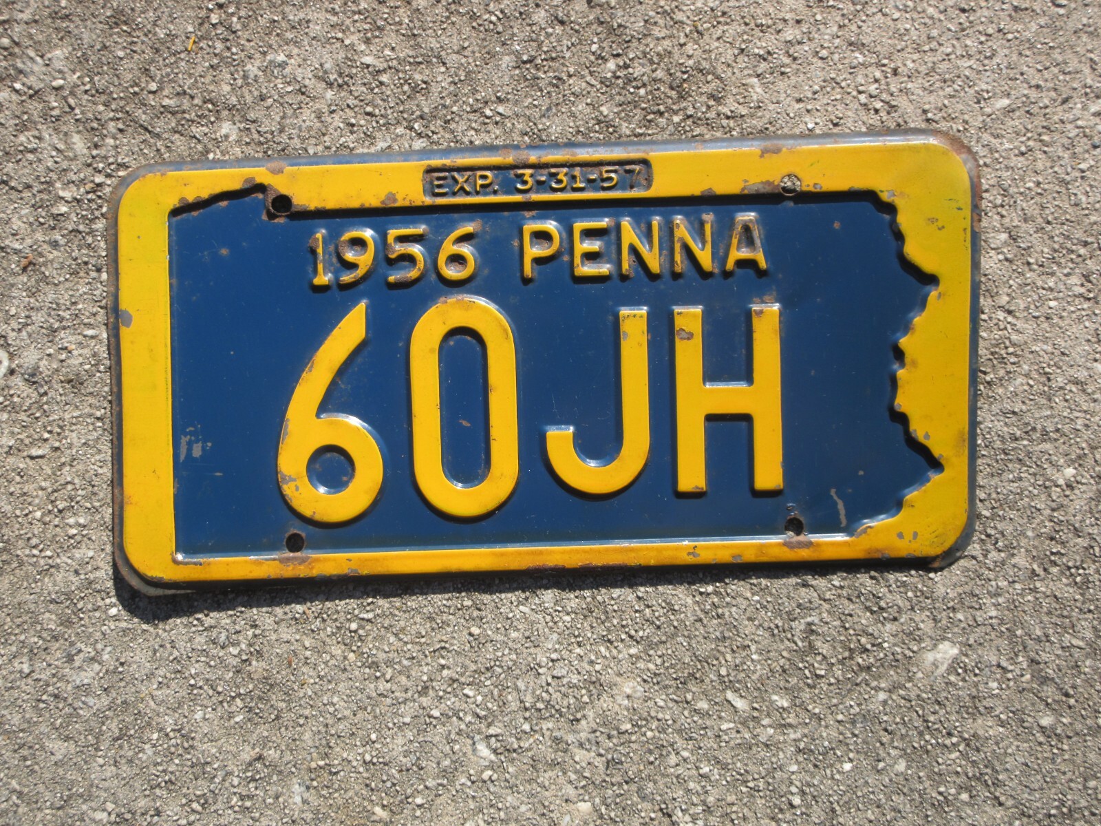 1956 Pennsylvania License Plate State Shape PA Penna Car Tag - (Pick ...