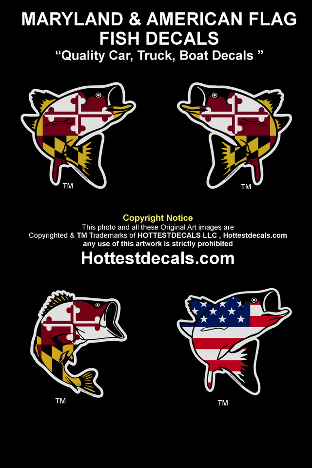 MARYLAND FLAG DECAL STICKER Crab Fish Horse Puppy Dog Paw Cat Deer ...