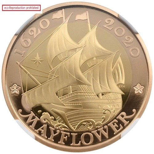 United Kingdom 2020 Elizabeth II 2 Pound Gold Coin NGC PF70UC Mayflower ...