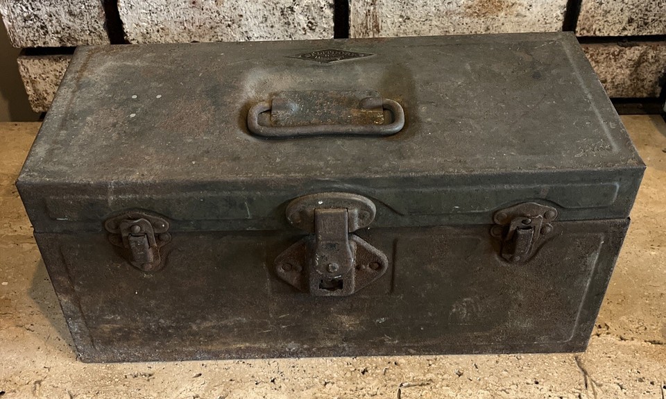SPLITDORF Spark Plugs LABORATORY NY Antique Metal Tool Box with Tray 14 ...
