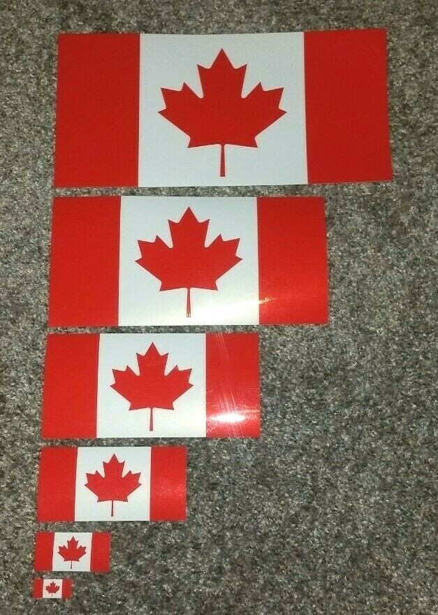 CANADIAN FLAG STICKER *Choose your size* Adhesive Vinyl MADE IN USA ...