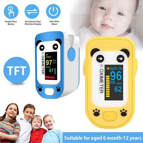 Kids Fingertip Pulse Oximeter Blood Oxygen Saturation SPO2 Monitor ...