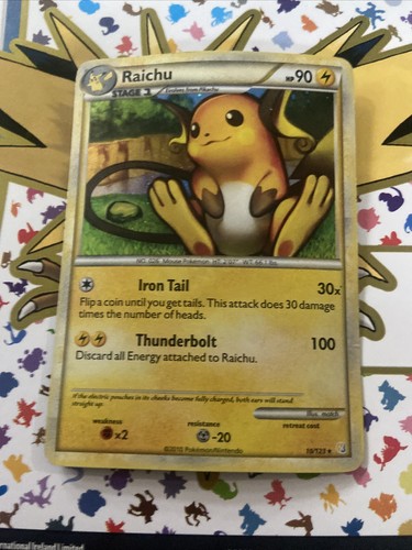 PL - 2010 Pokemon, HeartGold SoulSilver, #10/123 Raichu, Cracked Ice ...