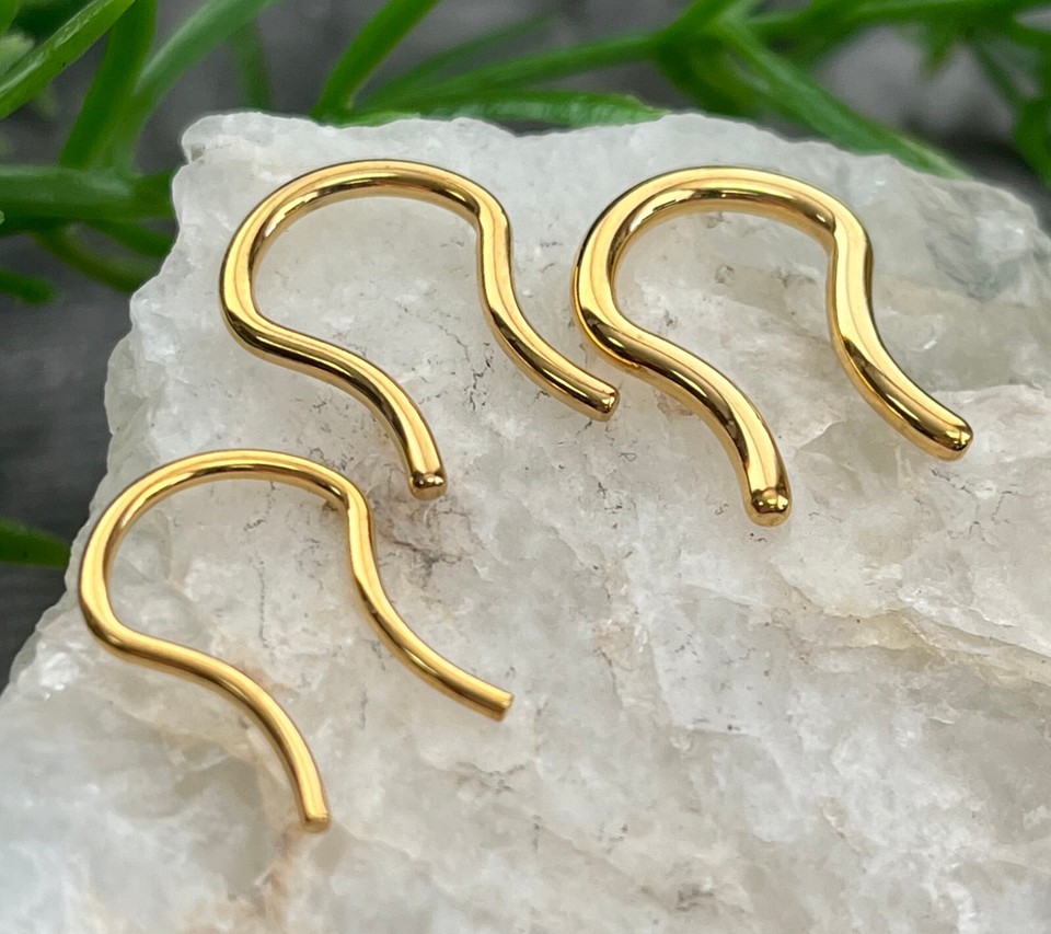 1pc Titanium Plated Surgical Steel Nose Septum Hanger Retainer 16g, 14g ...