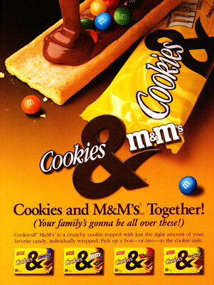 M&M CHOCOLATE AD #10 MAGAZINE promo AD 2004 COOKIES AND M&M'S TOGETHER ...