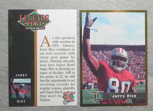 JERRY RICE (1) 1995 Legends GOLD Foil Border Card _ Quantity Available ...