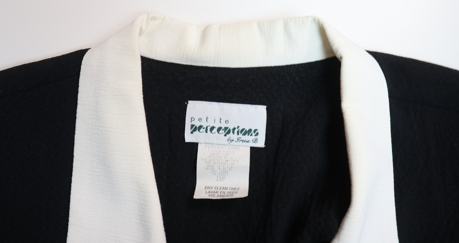 VINTAGE WOMEN S BLACK SHORT SLEEVE PANT SUIT - PERCEPTIONS - SIZE 16P ...