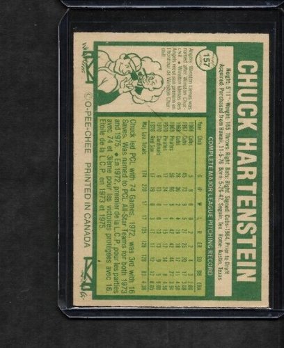 1977 O-Pee-Chee #157 Chuck Hartenstein Blue Jays EX/MT | eBay