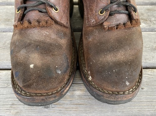 Nick's Handmade Boots Mens 10 D Leather Roughout lower Logging Packer ...