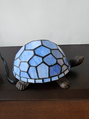 Tiffany Style Stained Glass Turtle Lamp - Blue | eBay