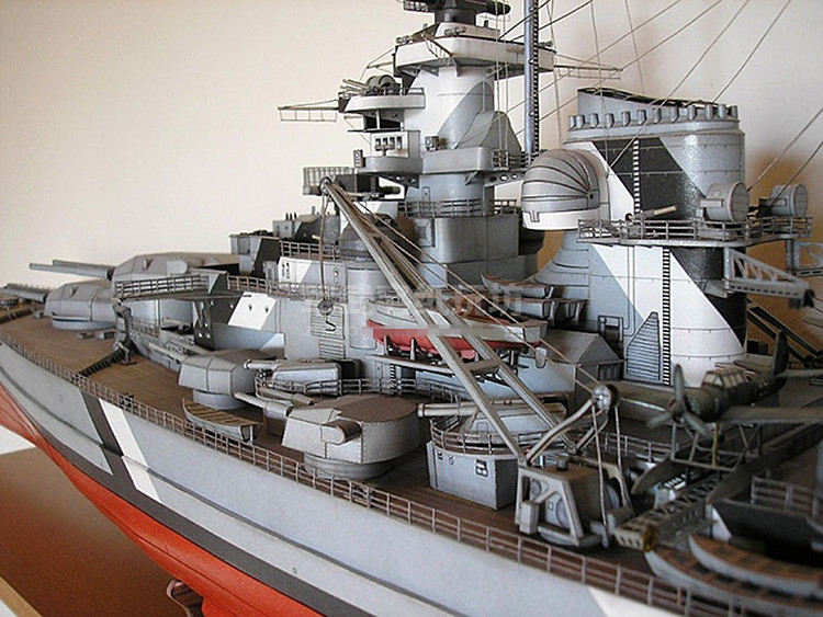 1:200 Scale Nazi German Battleship Bismarck DIY Handcraft Paper Model ...