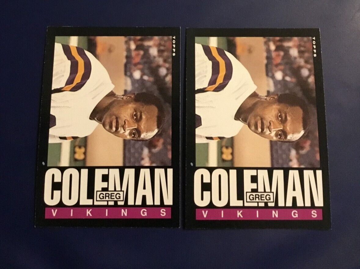 1985 Topps # 92 GREG COLEMAN Lot 2 Minnesota Vikings Vintage Nice! | eBay