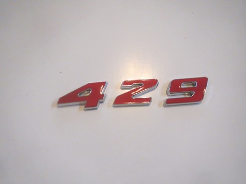 FORD 429 ENGINE ID FENDER HOOD SCOOP QUARTER PANEL TRUNK EMBLEM - RED ...