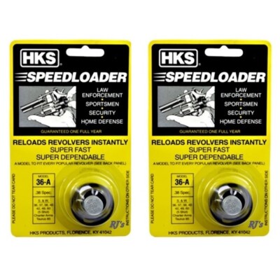 2 Pack HKS 36-A Speed Loader .38 Spc .357 Magnum Rug Tau S&W 5 Round ...