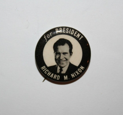 1968 Richard Nixon President Campaign Button Political Pinback Pin ...