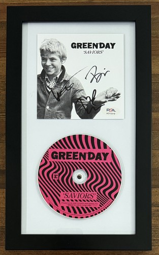 FRAMED BAND SIGNED Green Day Saviors CD PHOTO PSA DNA COA Autographed ...