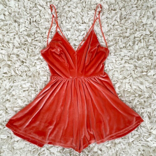 Urban Outfitters Stretch VELVET ROMPER DRESS Silence & Noise VANESSA ...